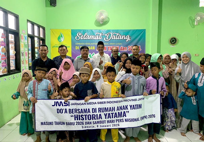 Awali Tahun dan Sambut HPN 2026, JMSI Jatim Gelar Doa Bersama Anak Yatim